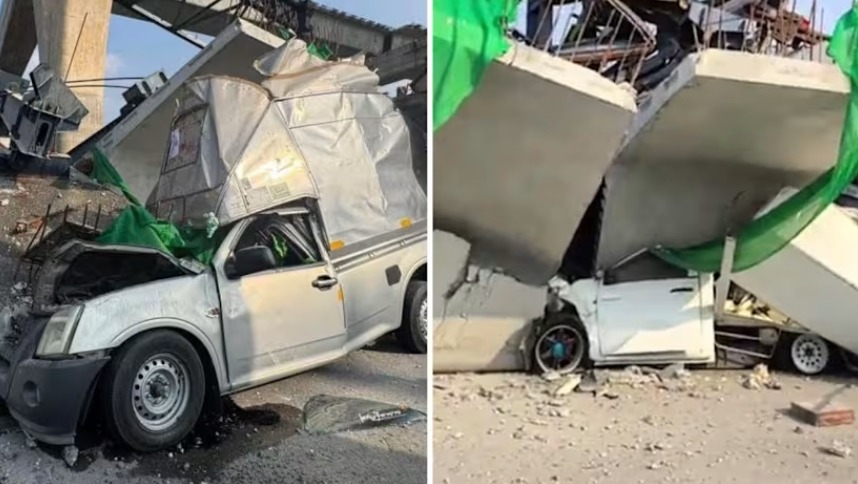 Hrôza na stavbe pri Bangkoku: Žeriav sa zrútil v priebehu sekúnd,