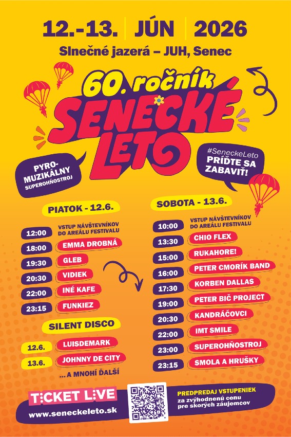 Senecké leto 2026 bude MEGASHOW! Hviezdy, ohromná atmosféra a dva
